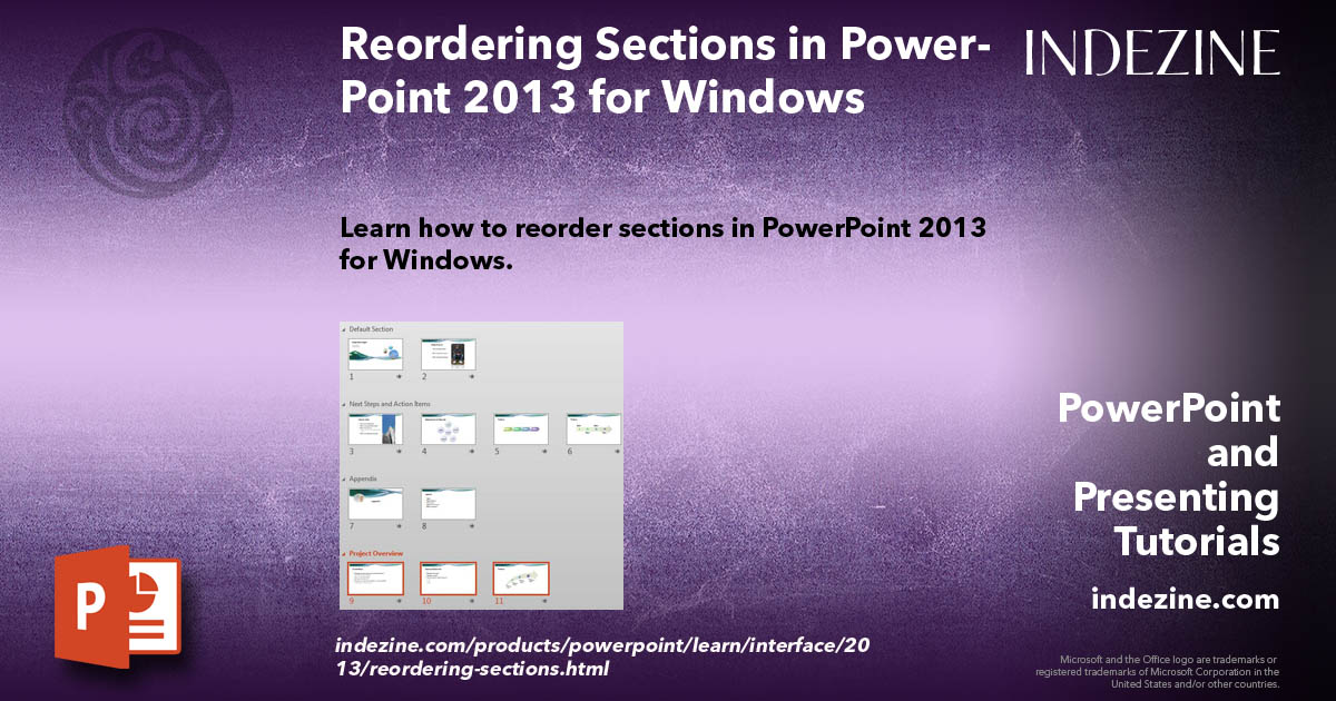 Reordering Sections in PowerPoint 2013 for Windows