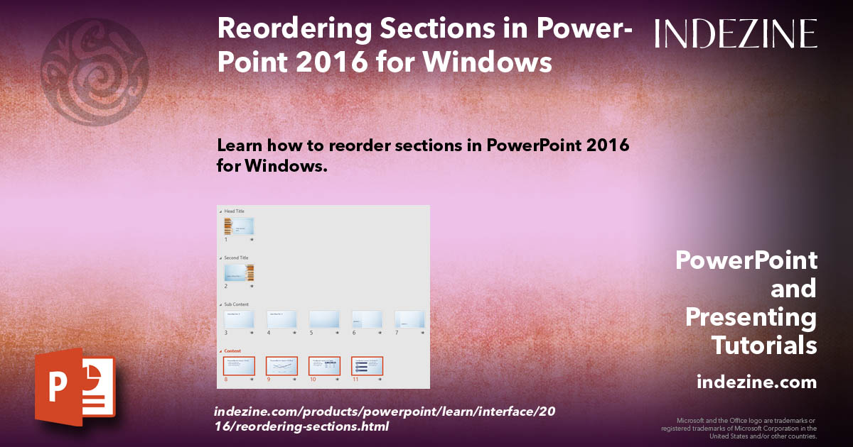 Reordering Sections in PowerPoint 2016 for Windows