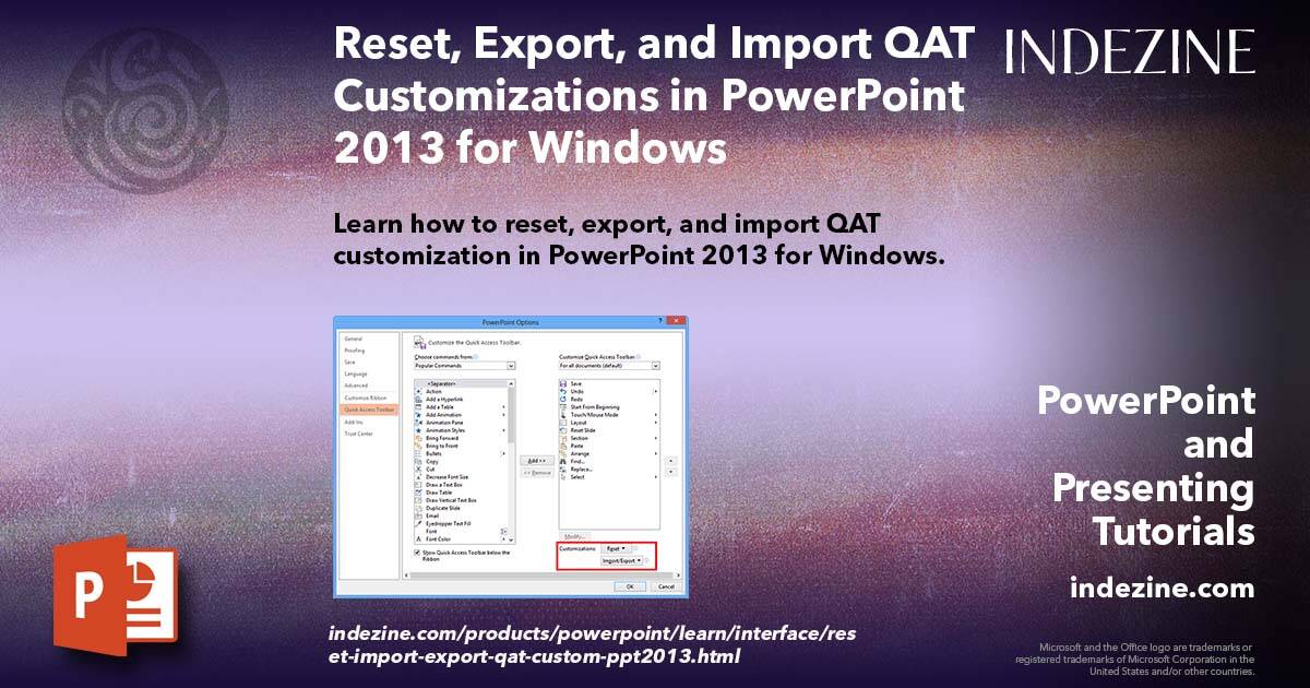 Reset Export And Import Qat Customizations In Powerpoint 2013 For Windows