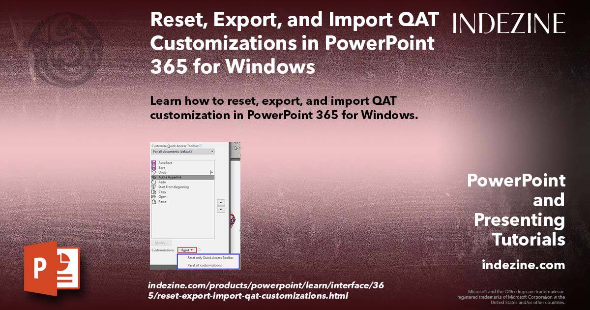 Reset, Export, and Import QAT Customizations in PowerPoint 365 for Windows