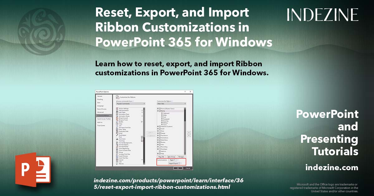 Reset Export And Import Ribbon Customizations In Powerpoint 365 For Windows