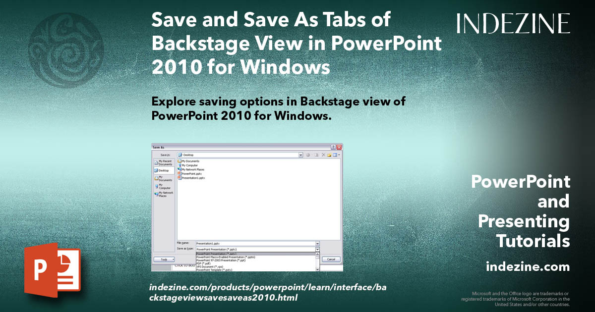 Save And Save As Tabs Of Backstage View In Powerpoint 2010 For Windows