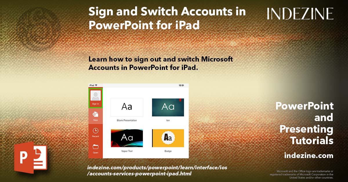 Sign and Switch Accounts in PowerPoint for iPad