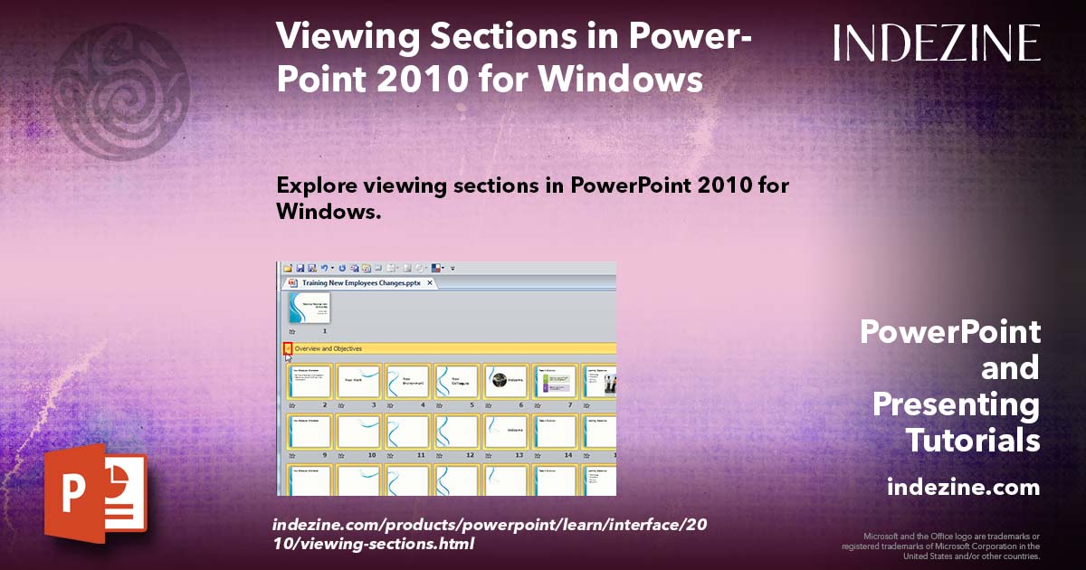 Viewing Sections in PowerPoint 2010 for Windows