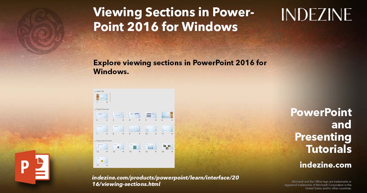 Viewing Sections in PowerPoint 2016 for Windows