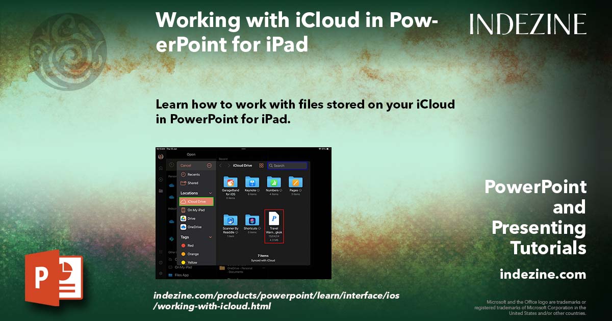 Working with iCloud in PowerPoint for iPad