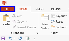 Options Tab in Backstage View in PowerPoint 2013 for Windows