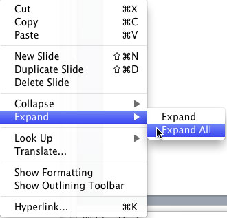 Outline Pane Options in PowerPoint 2011 for Mac