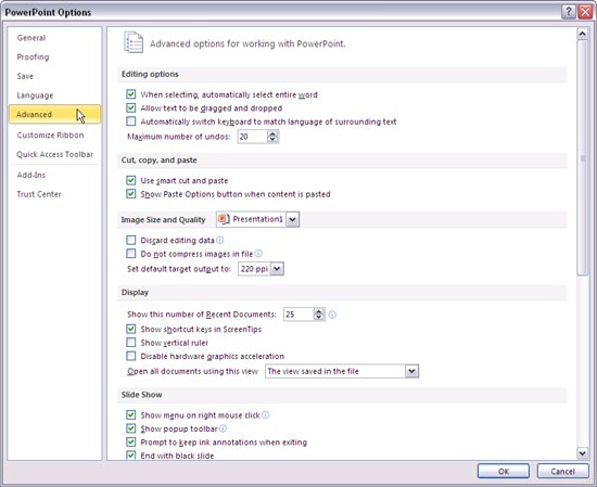 Rulers in PowerPoint 2010 for Windows