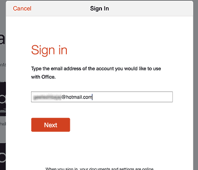 Account and Sign-In in PowerPoint for iOS - iPad