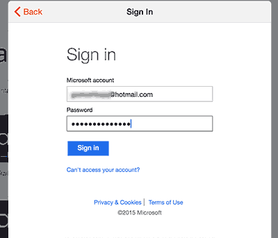 Account and Sign-In in PowerPoint for iOS - iPad