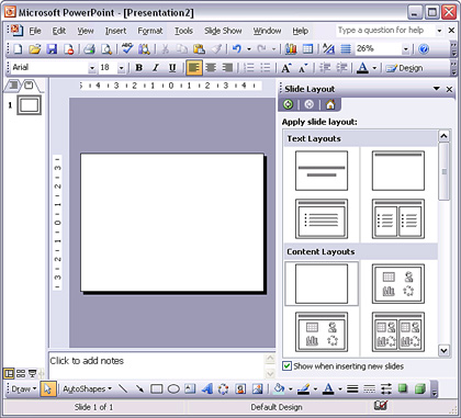 Change Slide Layout in PowerPoint 2003 and 2002 for Windows