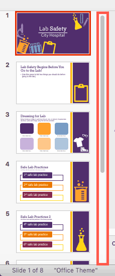 Slides Pane in PowerPoint 365 for Mac