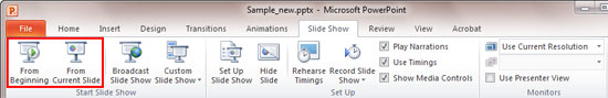 Slide Show View in PowerPoint 2010 for Windows