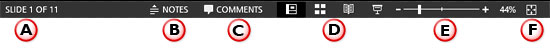 Status Bar in PowerPoint 2013 for Windows