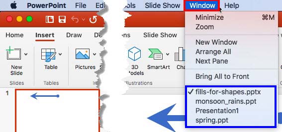 Switch Views Between Multiple Presentations in PowerPoint 2016 for Mac