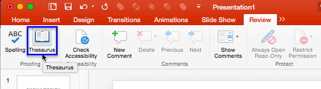 Task Pane in PowerPoint 2016 for Mac