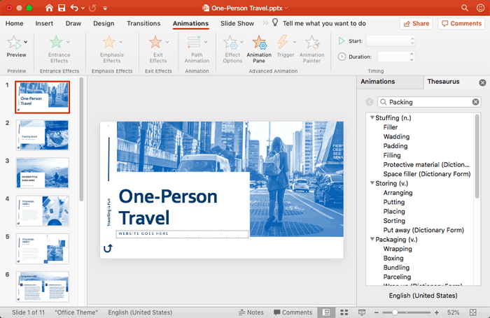 Task Pane in PowerPoint 365 for Mac