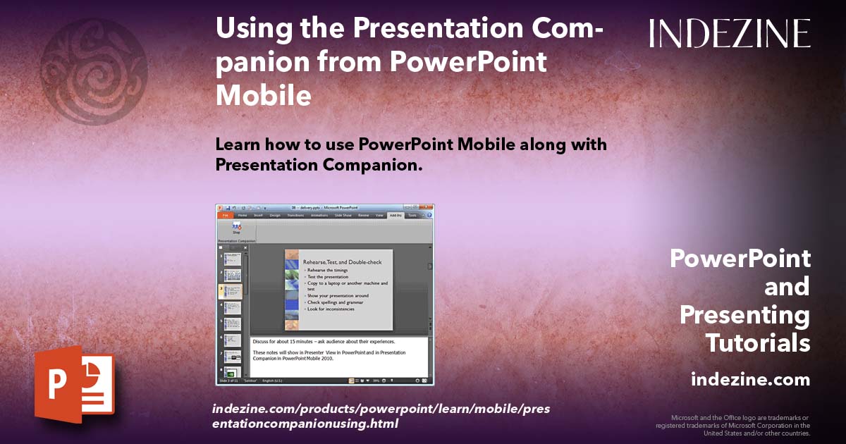 Using the Presentation Companion from PowerPoint Mobile