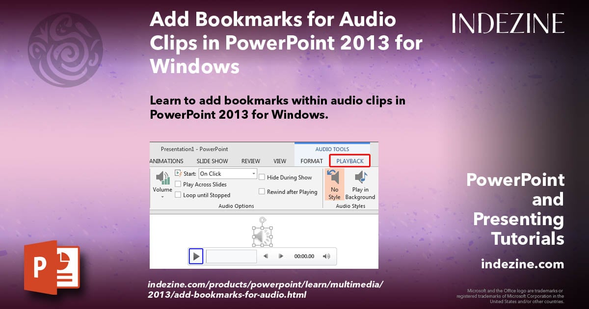 Add Bookmarks for Audio Clips in PowerPoint 2013 for Windows