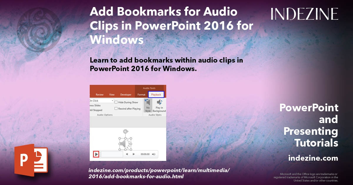 Add Bookmarks for Audio Clips in PowerPoint 2016 for Windows
