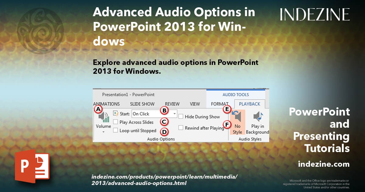 Advanced Audio Options in PowerPoint 2013 for Windows