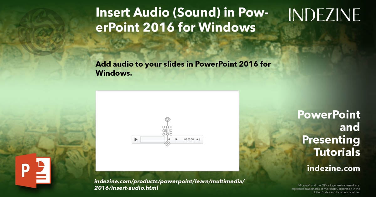 Insert Audio (Sound) in PowerPoint 2016 for Windows
