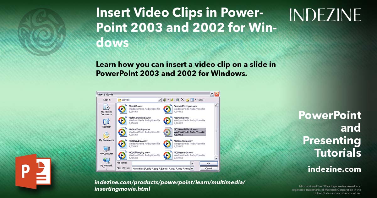 Insert Video Clips in PowerPoint 2003 and 2002 for Windows