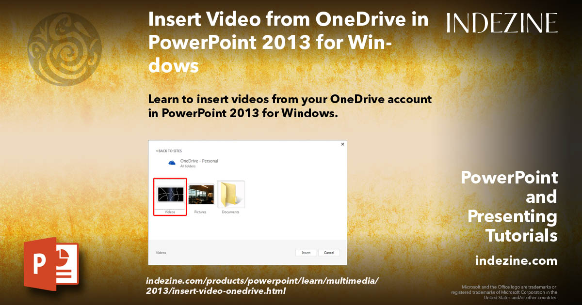 Insert Video from OneDrive in PowerPoint 2013 for Windows