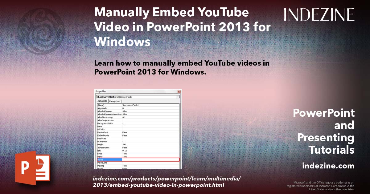 Manually Embed YouTube Video in PowerPoint 2013 for Windows