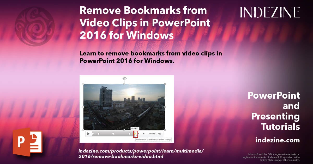 Remove Bookmarks from Video Clips in PowerPoint 2016 for Windows