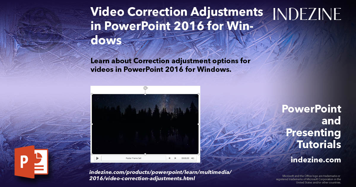 Video Correction Adjustments in PowerPoint 2016 for Windows