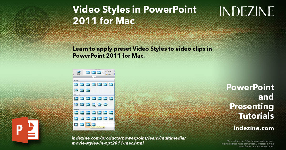 Video Styles in PowerPoint 2011 for Mac
