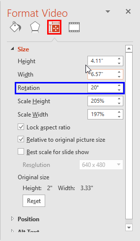 Resize, Rotate, and Flip Videos in PowerPoint 2016 for Windows