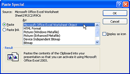 Formatting Embedded Excel Sheets