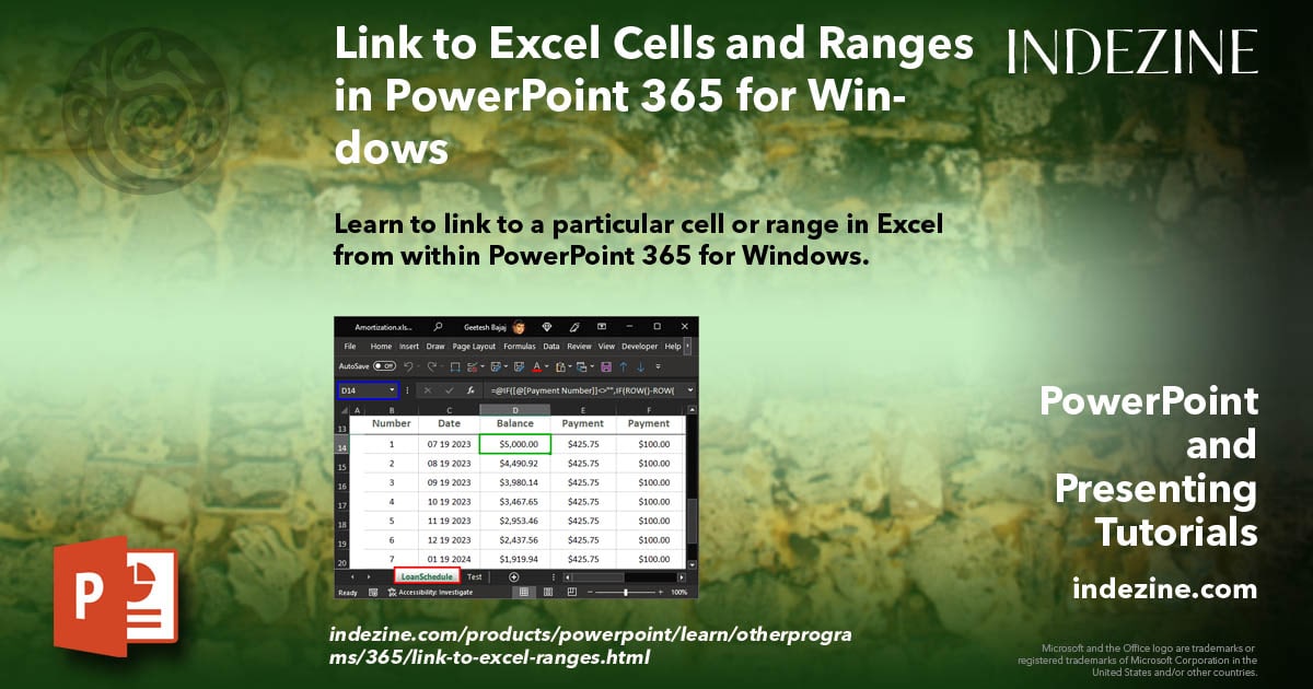 Link to Excel Cells and Ranges in PowerPoint 365 for Windows