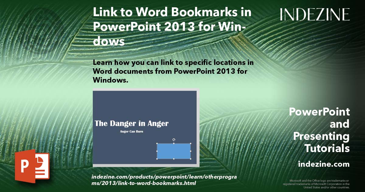 Link to Word Bookmarks in PowerPoint 2013 for Windows