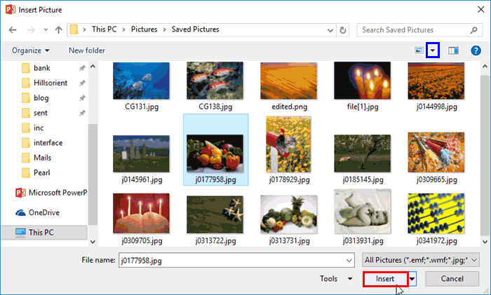 Insert Pictures in PowerPoint 2016 for Windows