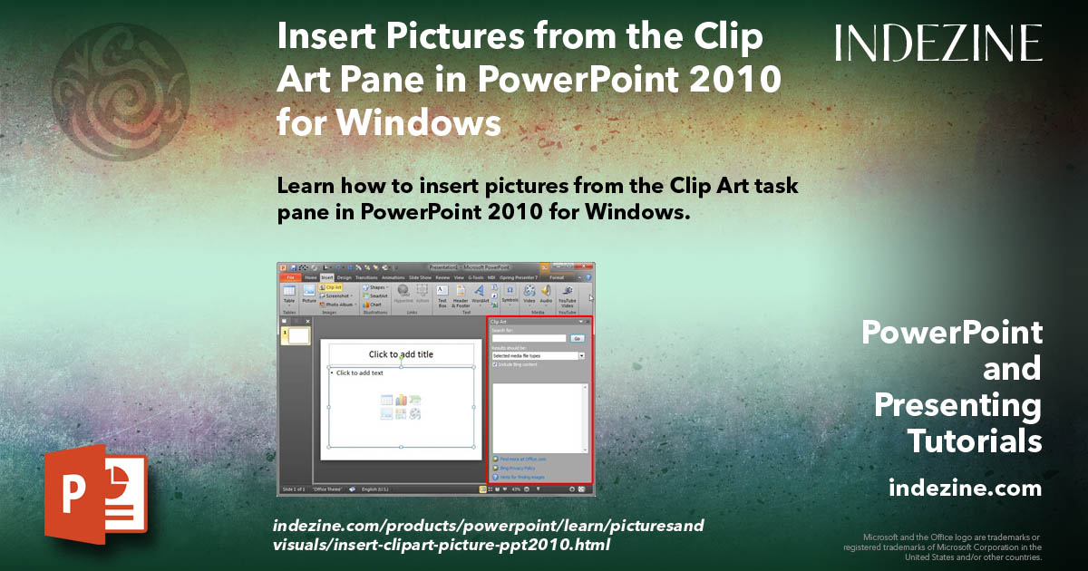 Insert Pictures from the Clip Art Pane in PowerPoint 2010 for Windows