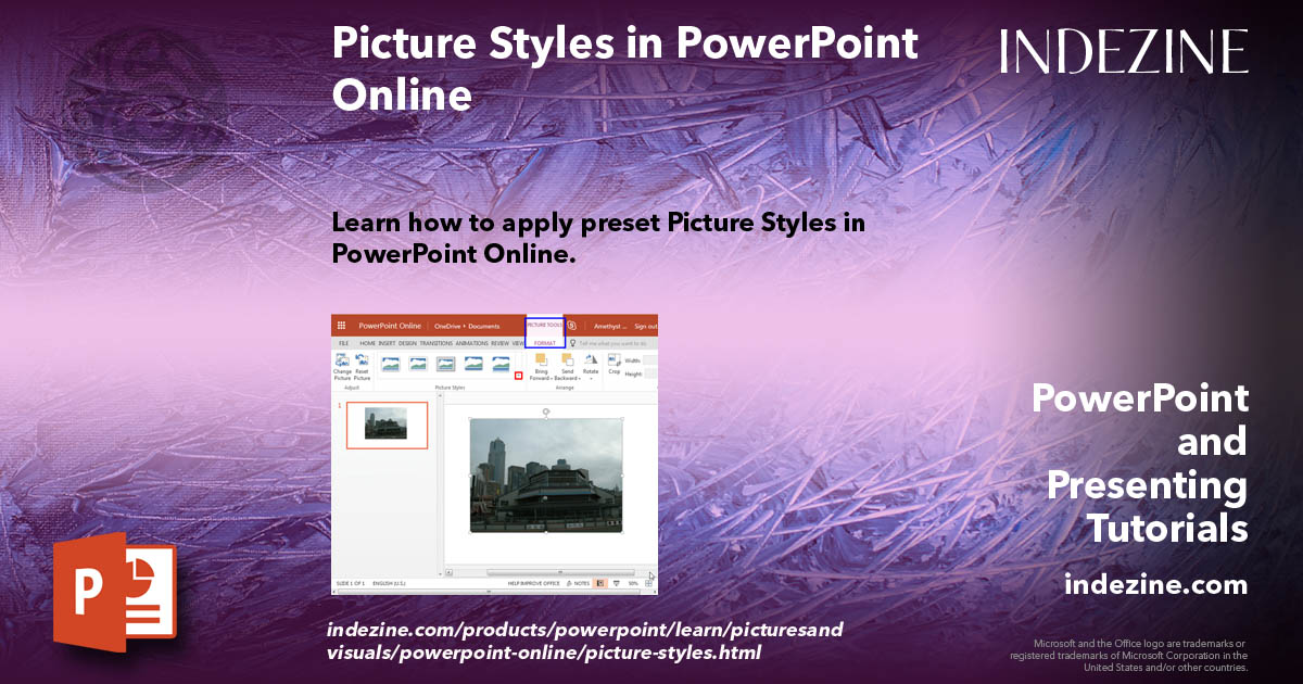 Picture Styles in PowerPoint Online