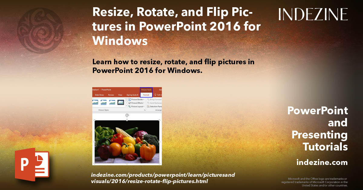 Resize, Rotate, and Flip Pictures in PowerPoint 2016 for Windows