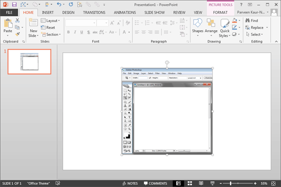 Inserting Screenshots in PowerPoint 2013