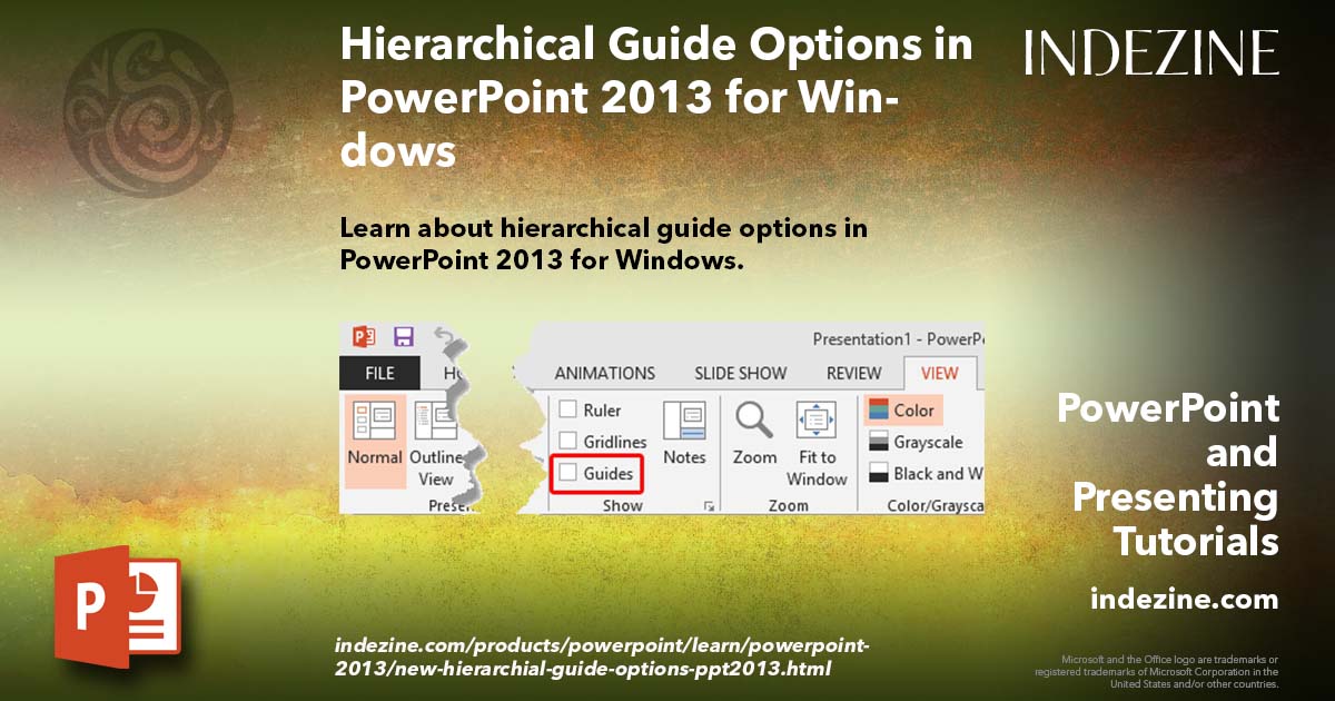 Hierarchical Guide Options in PowerPoint 2013 for Windows