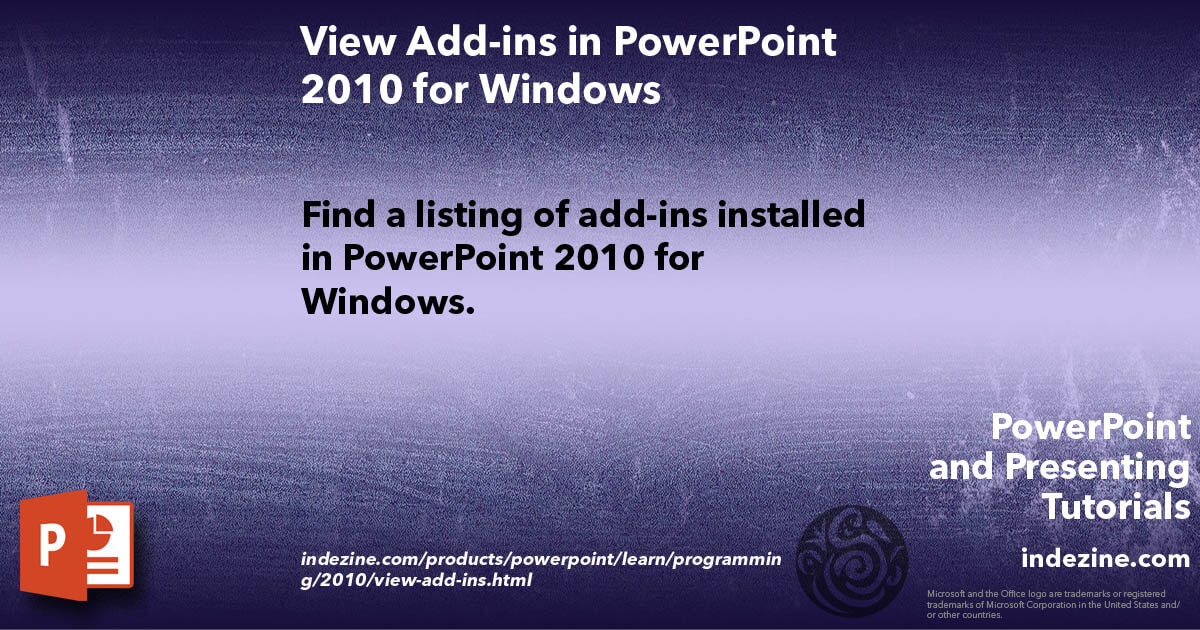 View Add-ins in PowerPoint 2010 for Windows