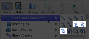 Types of Connectors in PowerPoint 2011 for Mac