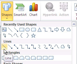 Drawing Lines in PowerPoint 2010 for Windows