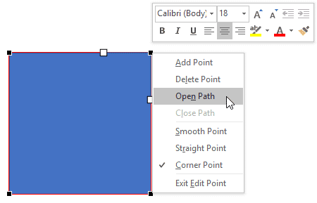 Edit Points: Open and Close Paths in PowerPoint 2016 for Windows