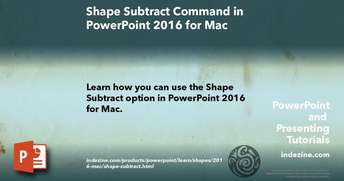 Shape Subtract Command in PowerPoint 2016 for Mac