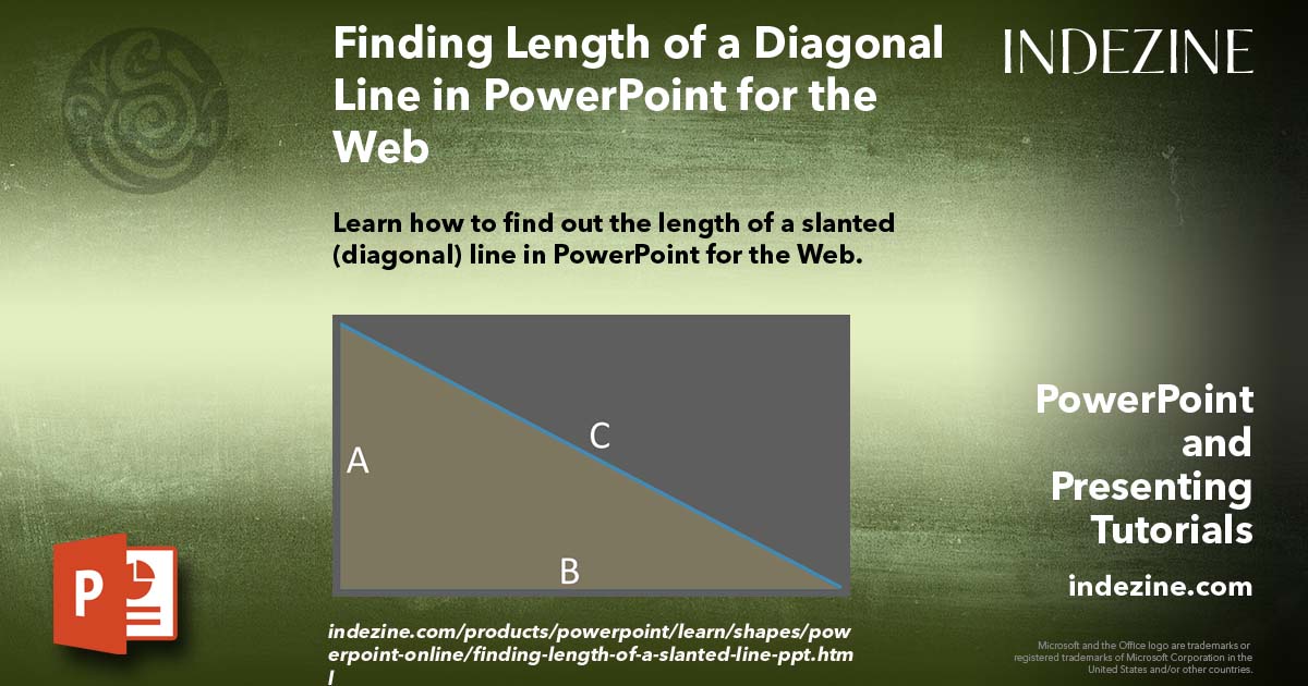 Finding Length of a Diagonal Line in PowerPoint for the Web
