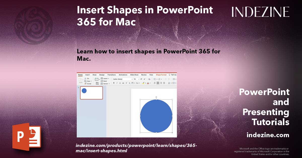 Insert Shapes in PowerPoint 365 for Mac
